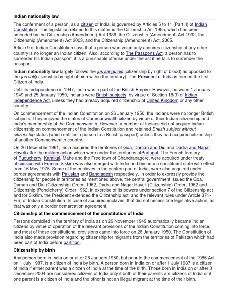 Citizenship | PDF | Nationality Law | Rights