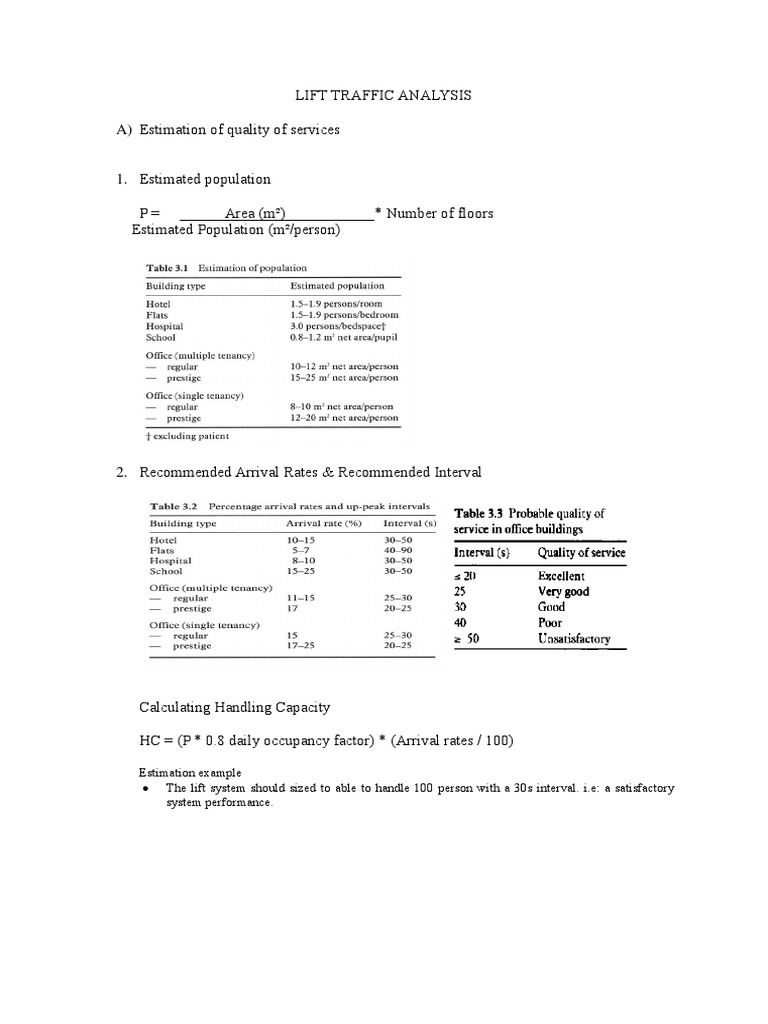 Lift Traffic Analysis | PDF | Elevator | Transport