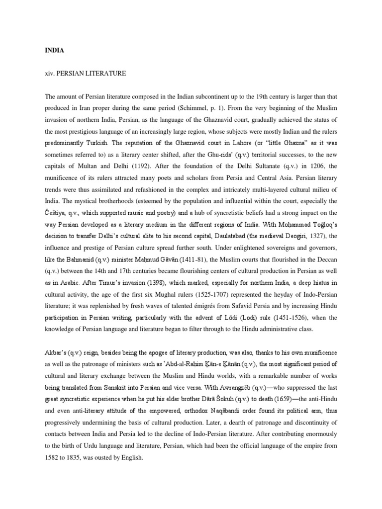 PersianLitInIndia PDF | PDF | Persian Literature | Persian Language