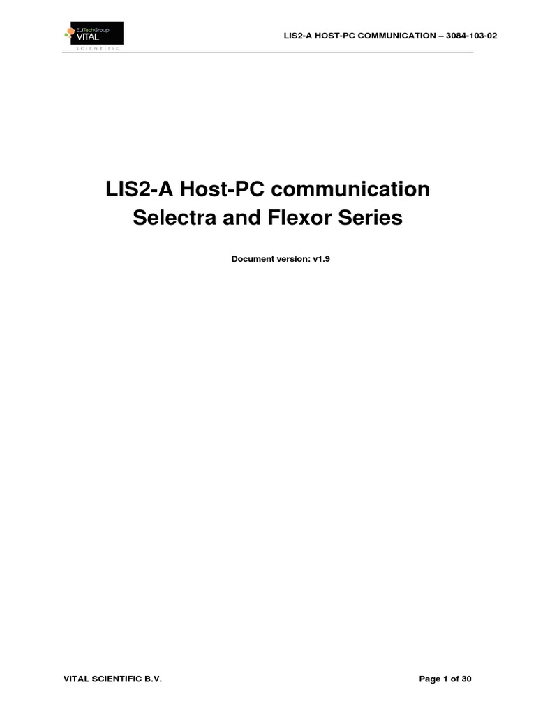 Vitalab LIS2-A Host | PDF | Ascii | Transmission Control Protocol