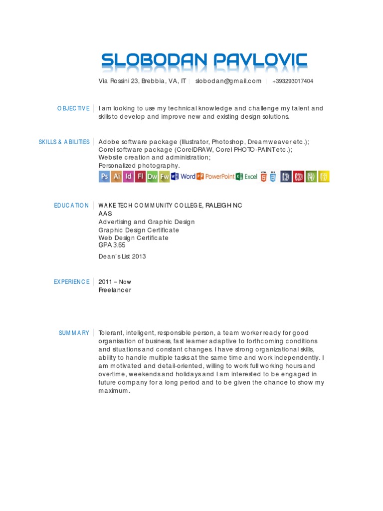 Slobodan Pavlovic Resume | PDF