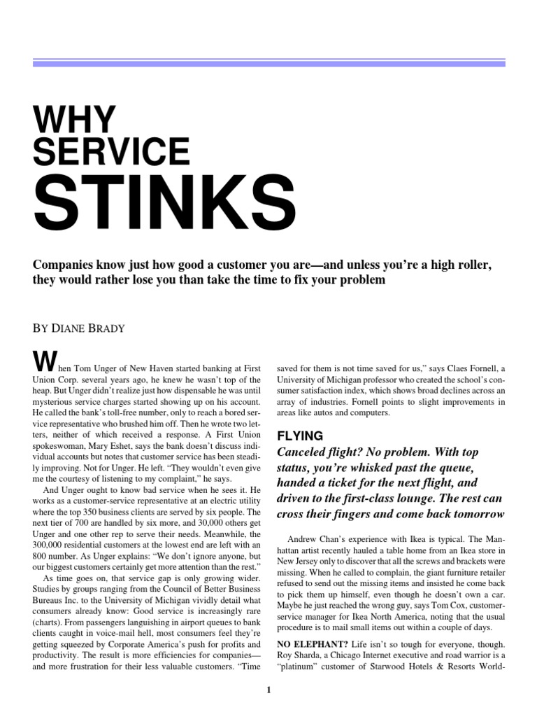 Why Service Stinks | Download Free PDF | Credit Card | Credit History