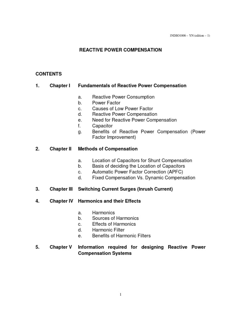 Reactive Power Compensation Overview | PDF