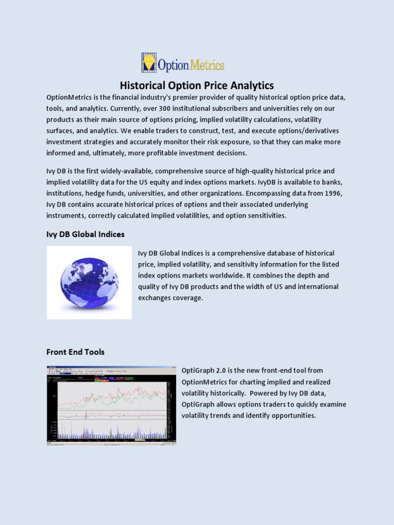 Historical Option Price Analytics | PDF