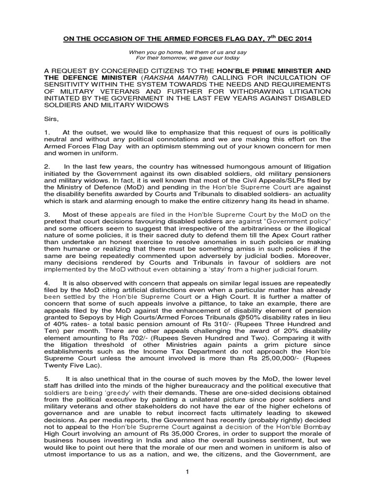 Navdeep Singh - Citizens For Soldiers | PDF | Supreme Courts | Disability