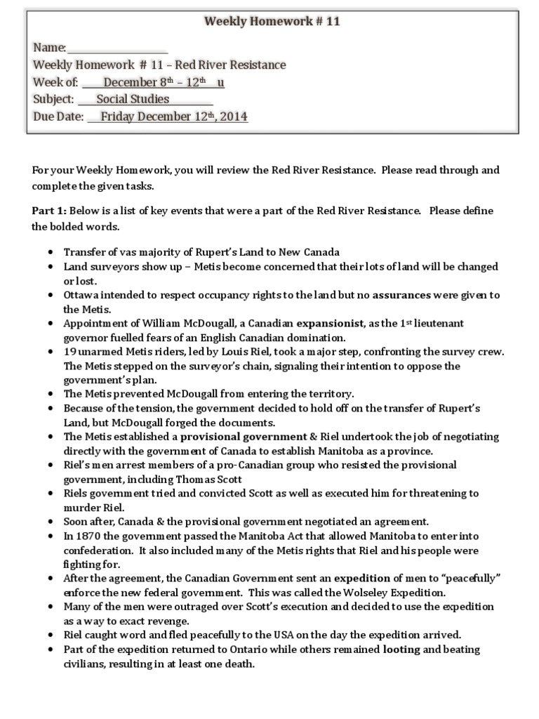 Social Studies: Red River Resistance | PDF | Canada | North America