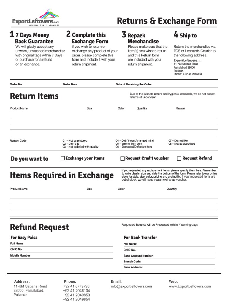 ELO Return Form | PDF