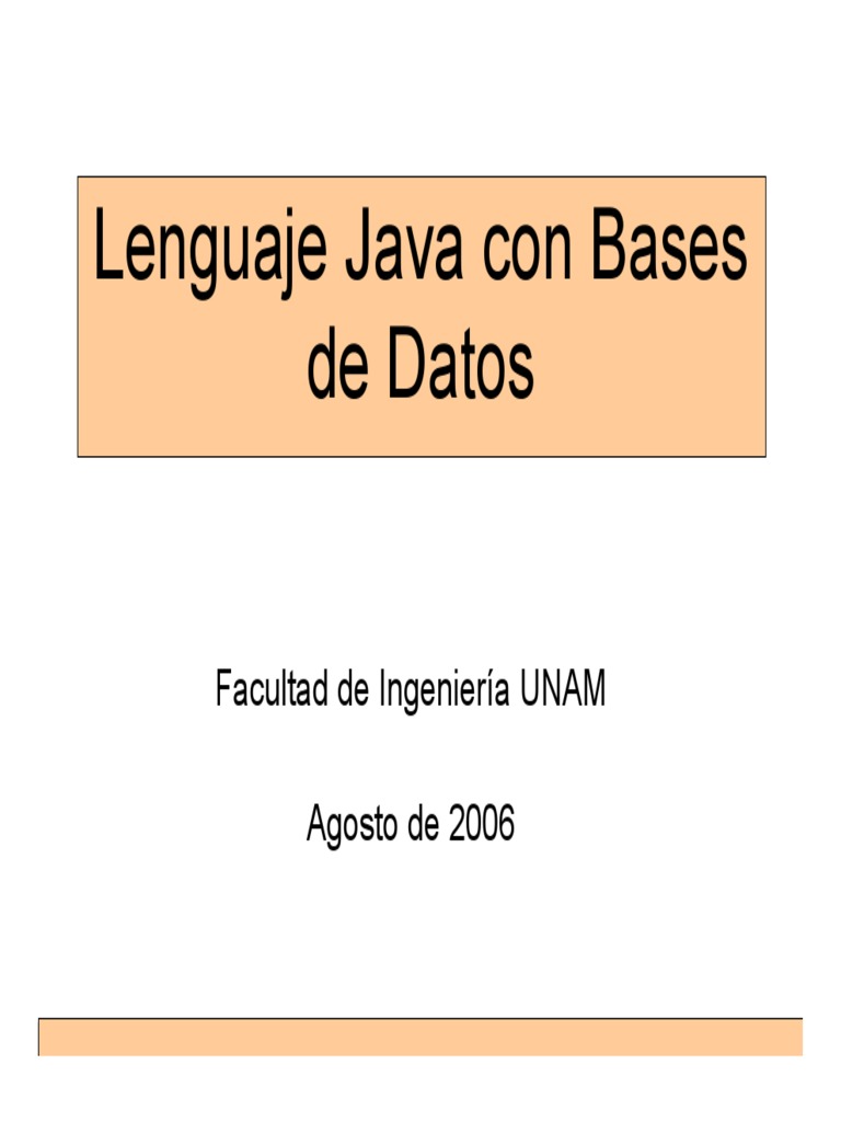 Curso Java y Bases de Datos UNAM | PDF | máquina virtual de Java | Java (lenguaje de programación)