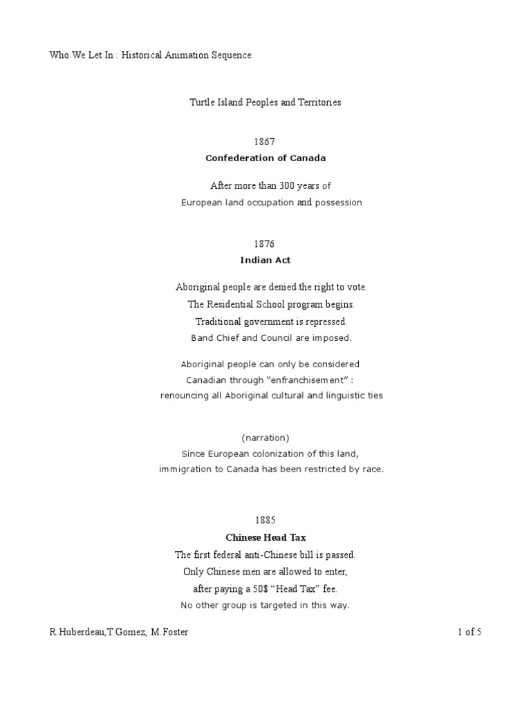 Confederation of Canada: Chinese Head Tax | PDF | Canada | Refugee