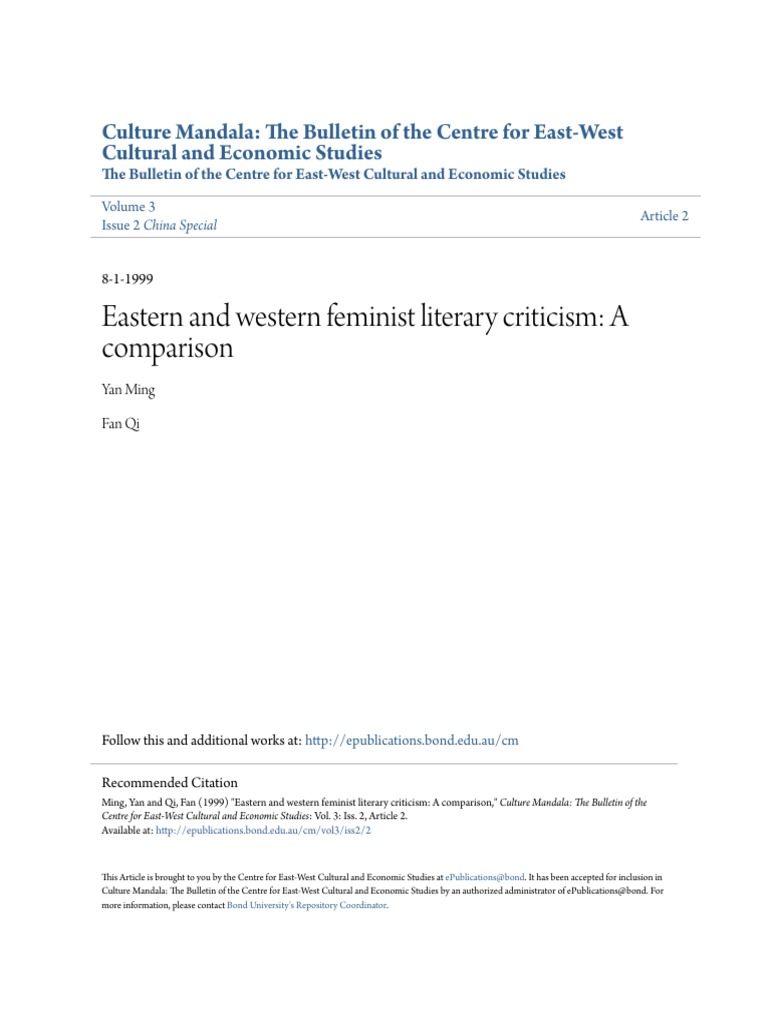 Eastern and Western Feminist Literary Criticism | PDF | Feminism ...