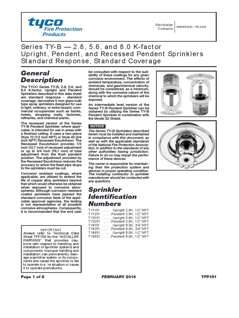 Tyco Sprinkler | PDF | Fire Sprinkler System | Corrosion