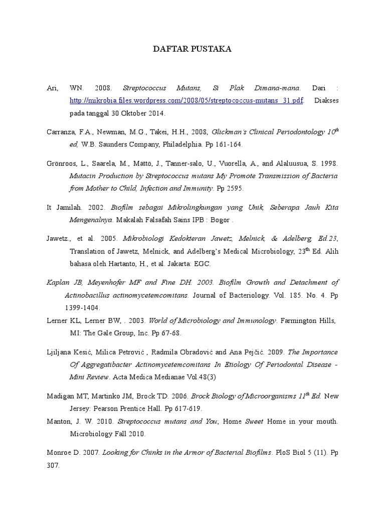 DAFTAR PUSTAKA Biofilm Bakteri.doc | Prokariota | Mikrobiologi DAFTAR PUSTAKA Biofilm Bakteri.doc | Prokariota | Mikrobiologi