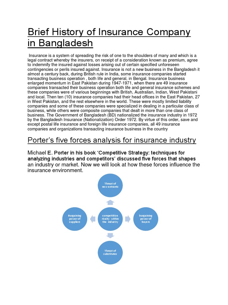 Brief History of Insurance Company in Bangladesh | PDF | Insurance ...