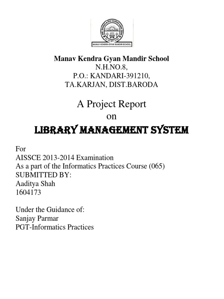 Library Management System | PDF | Input/Output | Databases