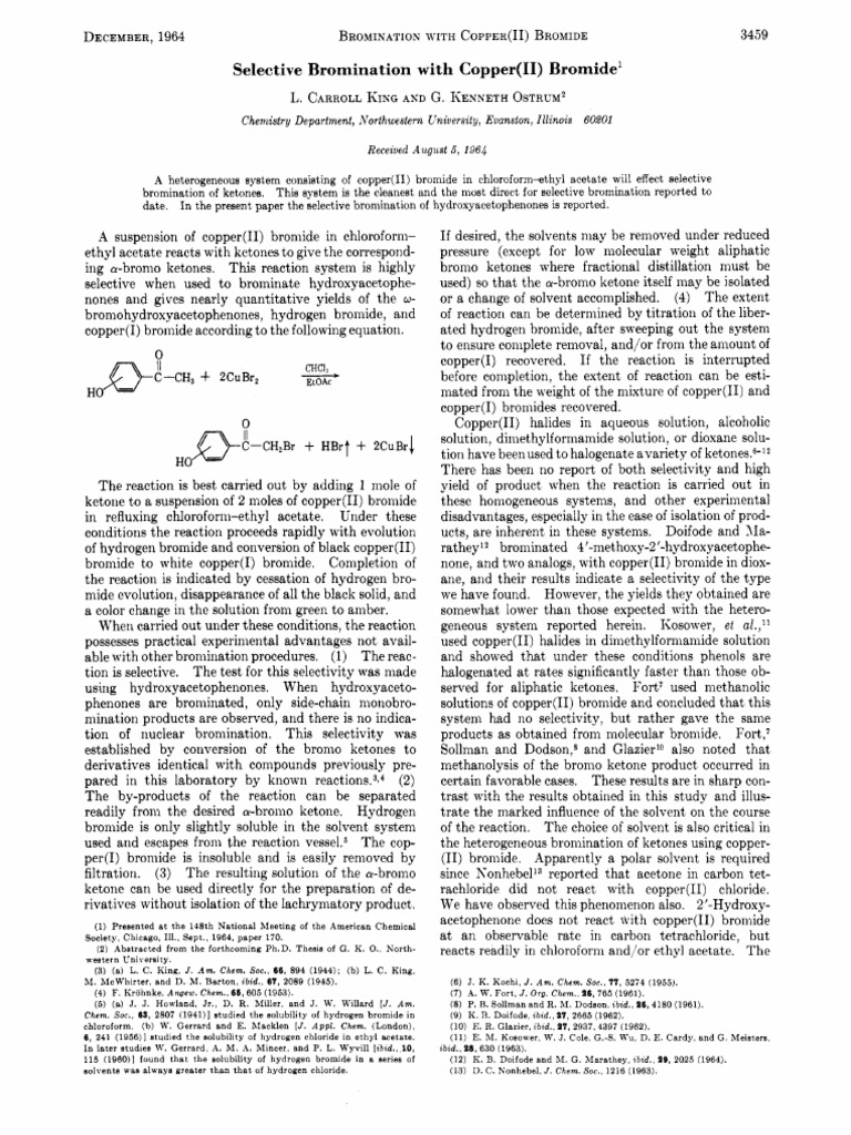Selective Bromination With Copper (I1) Bromide - King - JOC 29 (1964 ...