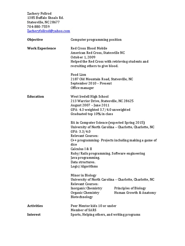 Objective Work Experience | PDF