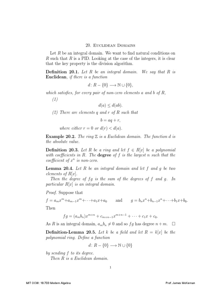 MIT18 703S13 Pra L 20 | PDF | Integer | Discrete Mathematics