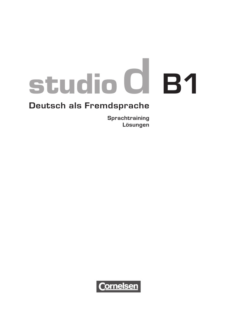 Studio D B1 Answers | PDF