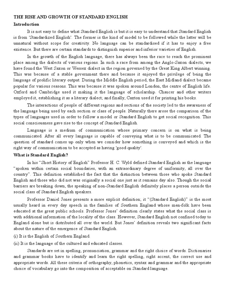 The Evolution of Standard English | PDF | English Language | Orthography