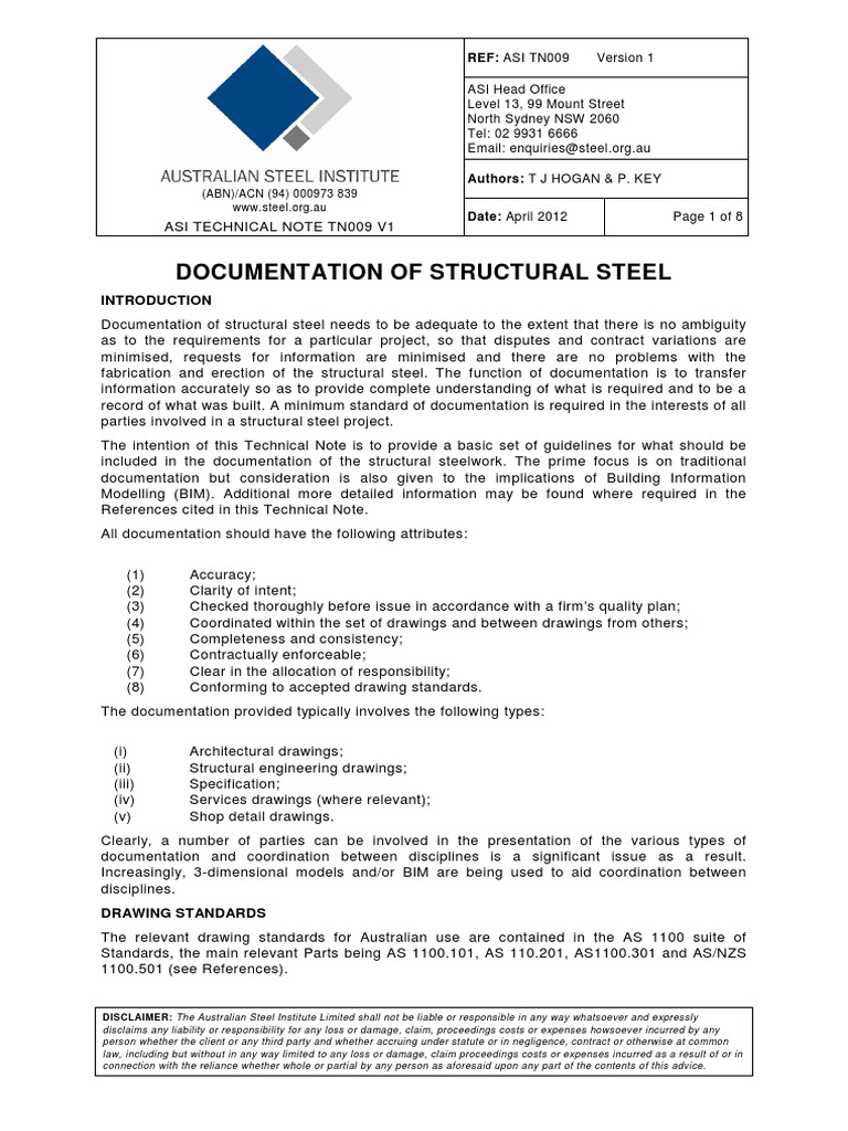 TN009_Documentation of Structural Steel | Structural Steel | Building ...