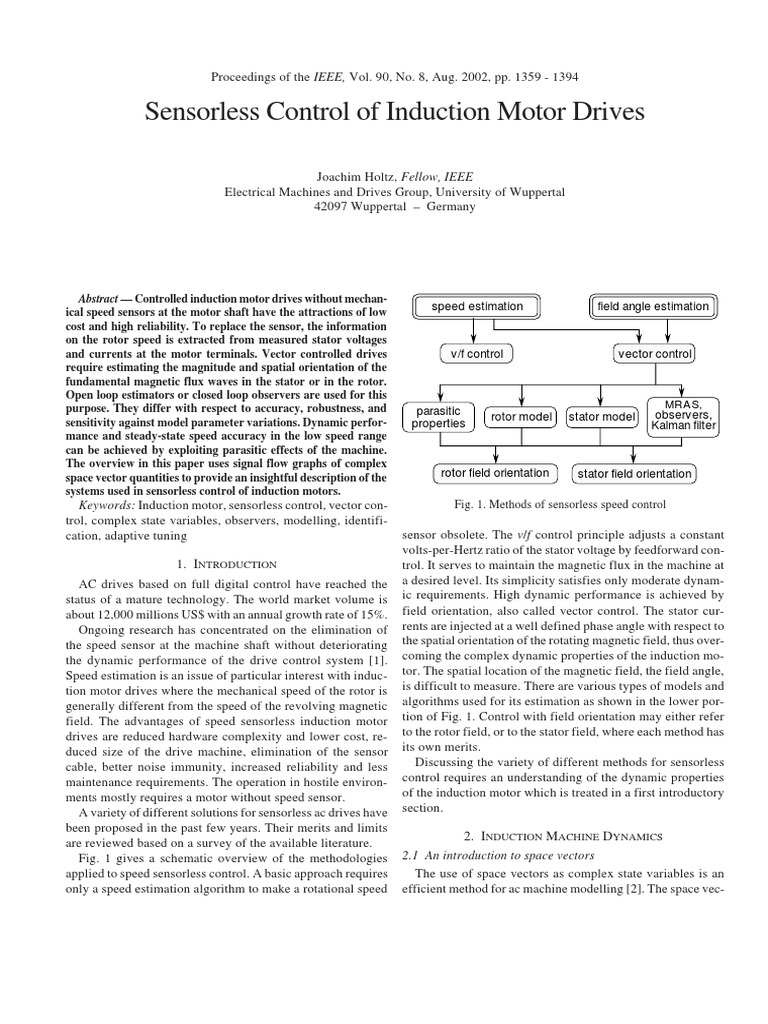 Sensorless Control Induction Motor Drives | PDF