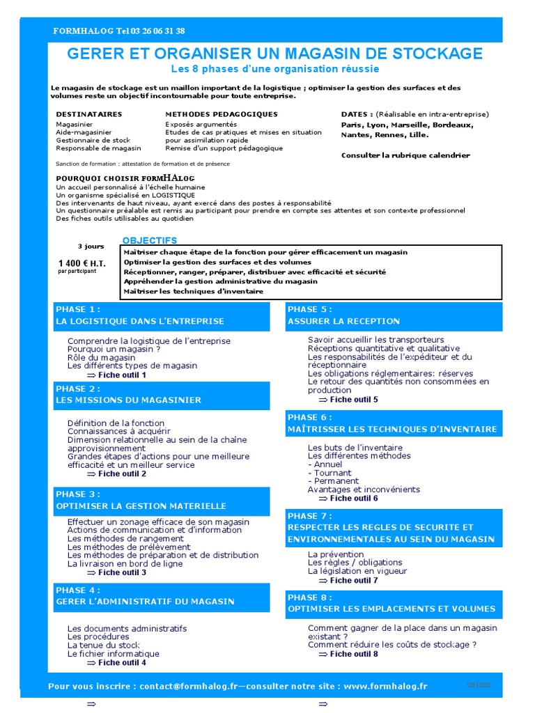 Organisation efficace d'un magasin de stockage | PDF | Inventaire ...