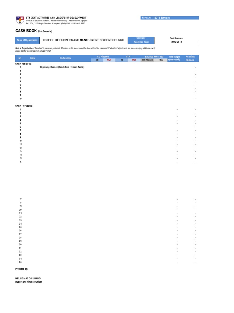 Cash Flow Statement for SBMSC | PDF
