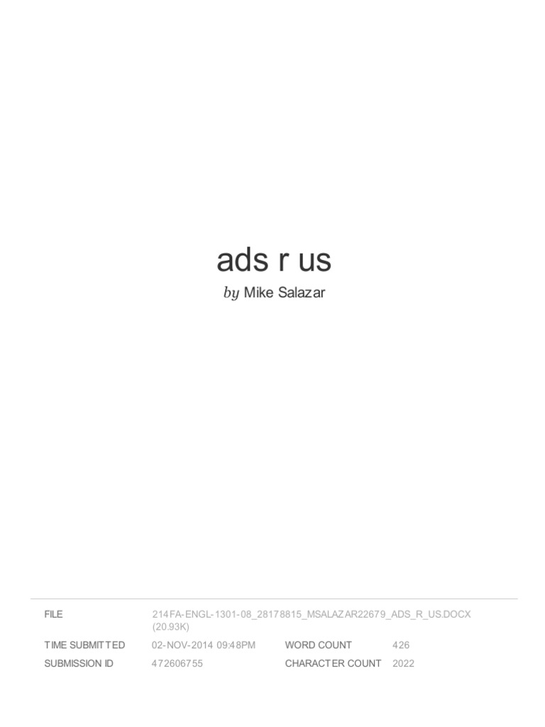 Ads R Us | PDF | Technology & Engineering