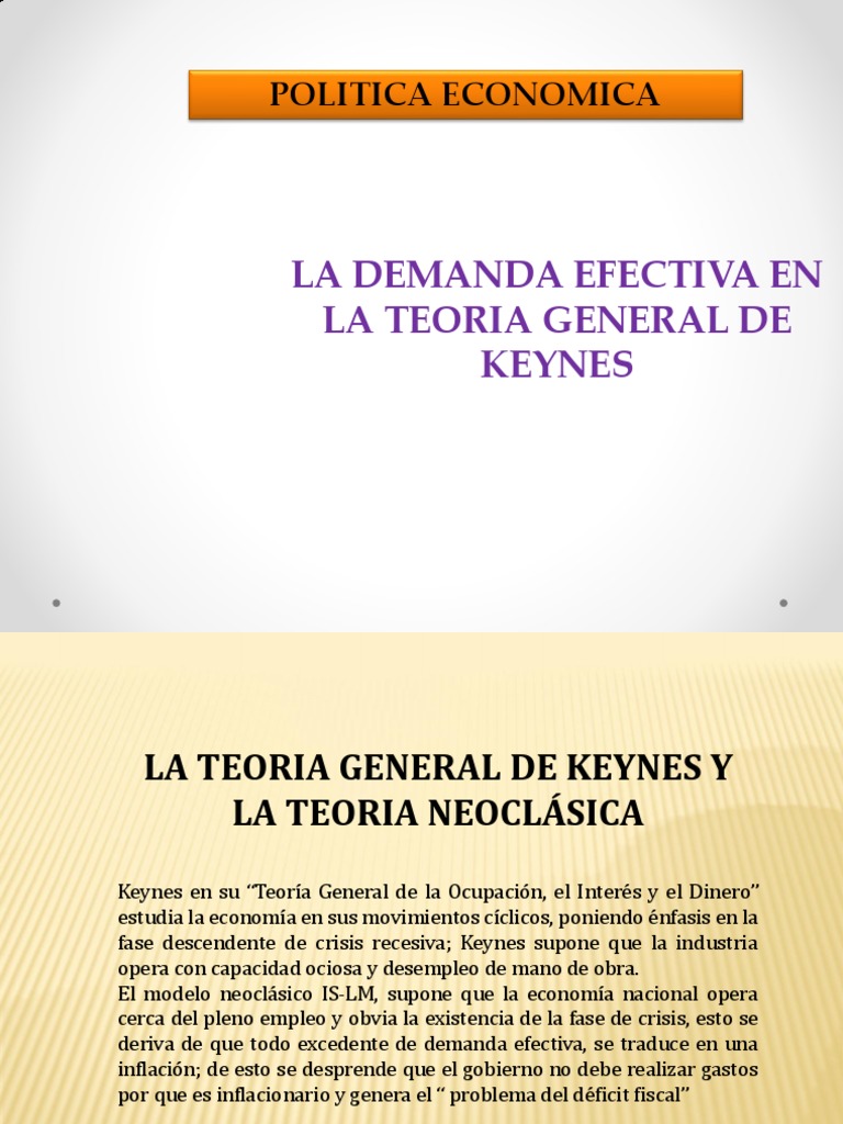 Demanda Efectiva Keynes | PDF | Inflación | John Maynard Keynes
