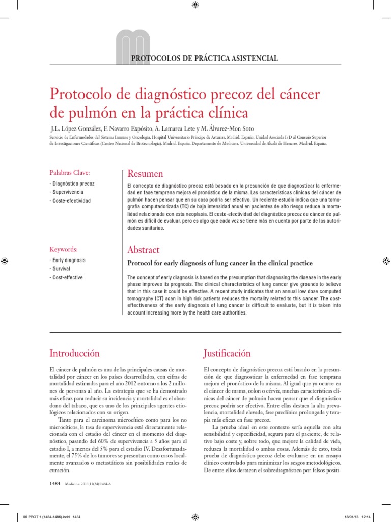 Protocolo - Ca de Pulmón | PDF | Cáncer de pulmón | Cáncer