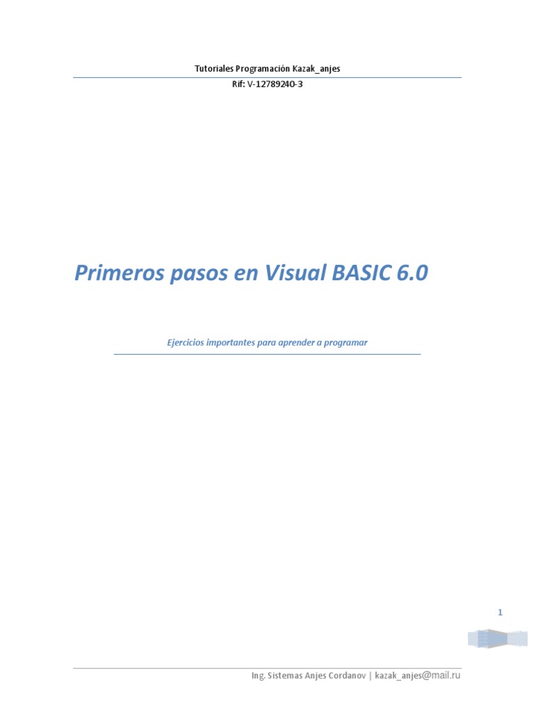 Aprende A Programar Con VB 6.0 | PDF | Archivo de computadora | Básico