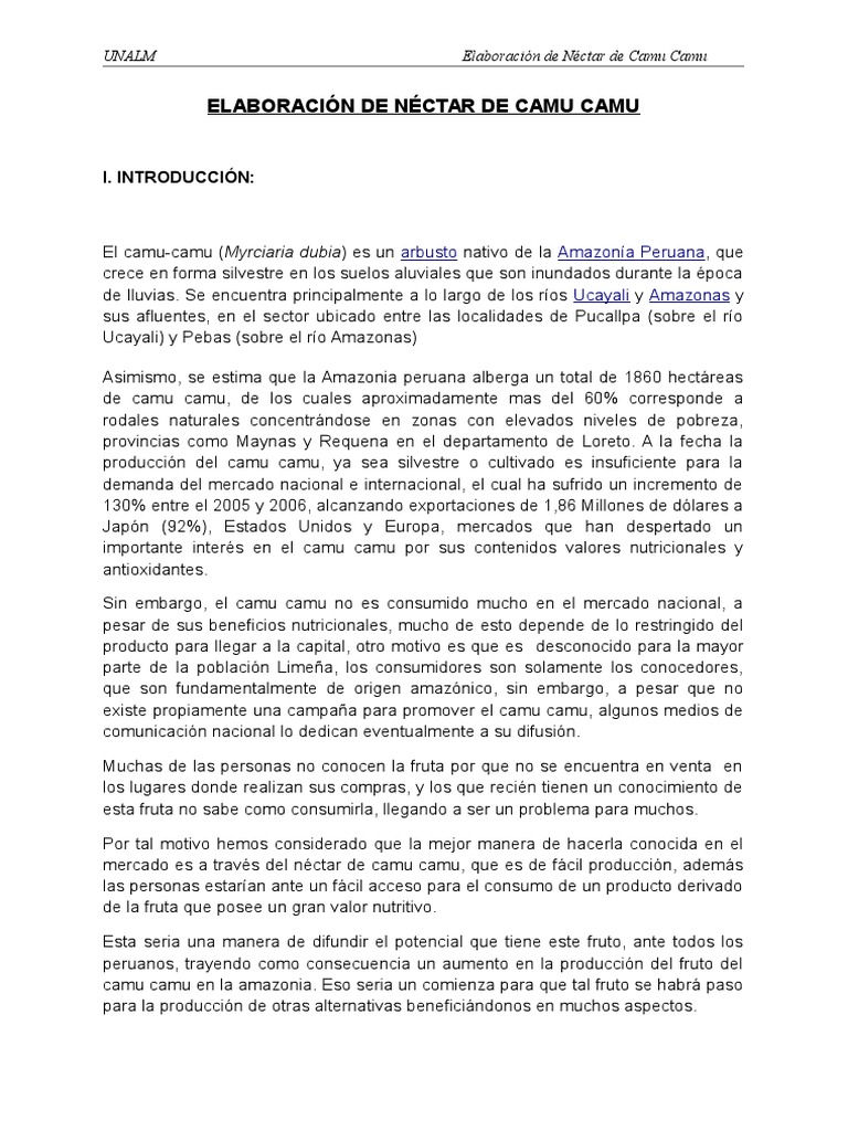 Informe Final de Camu Camu | PDF | Vitamina C | Antioxidante