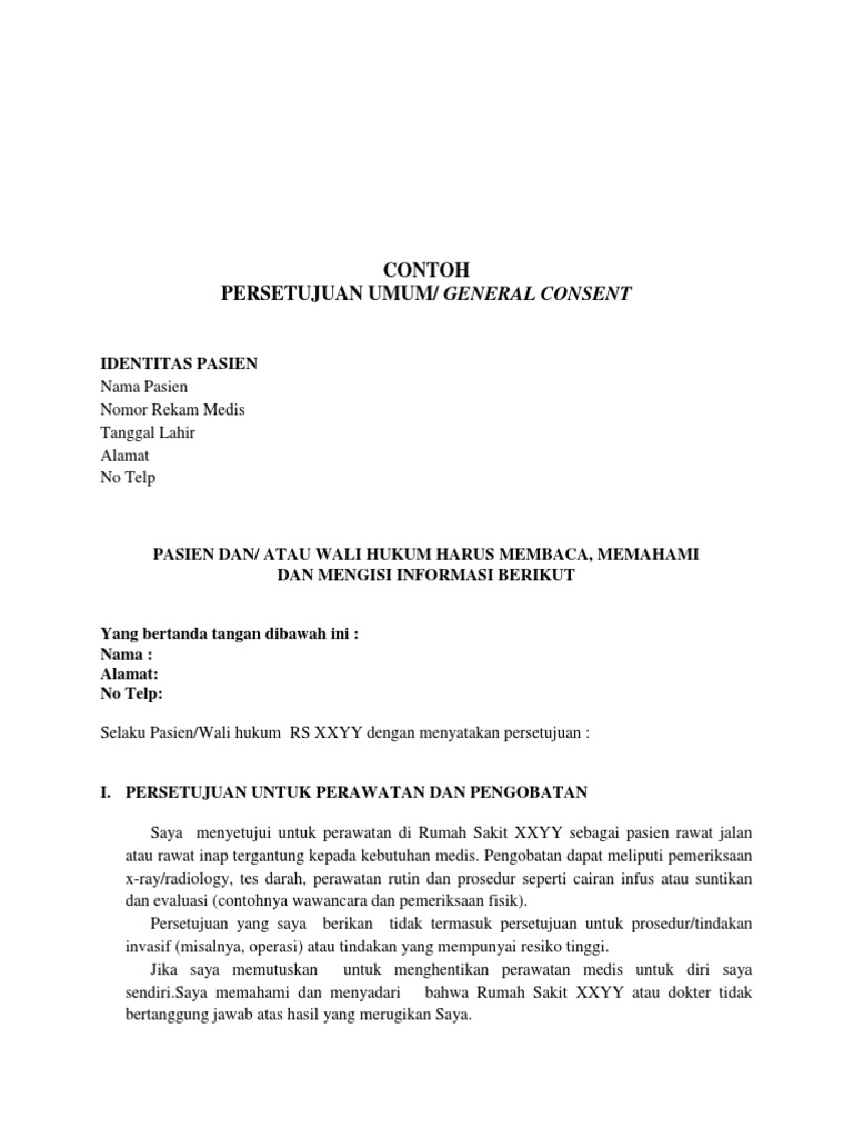 Contoh General Consent | PDF