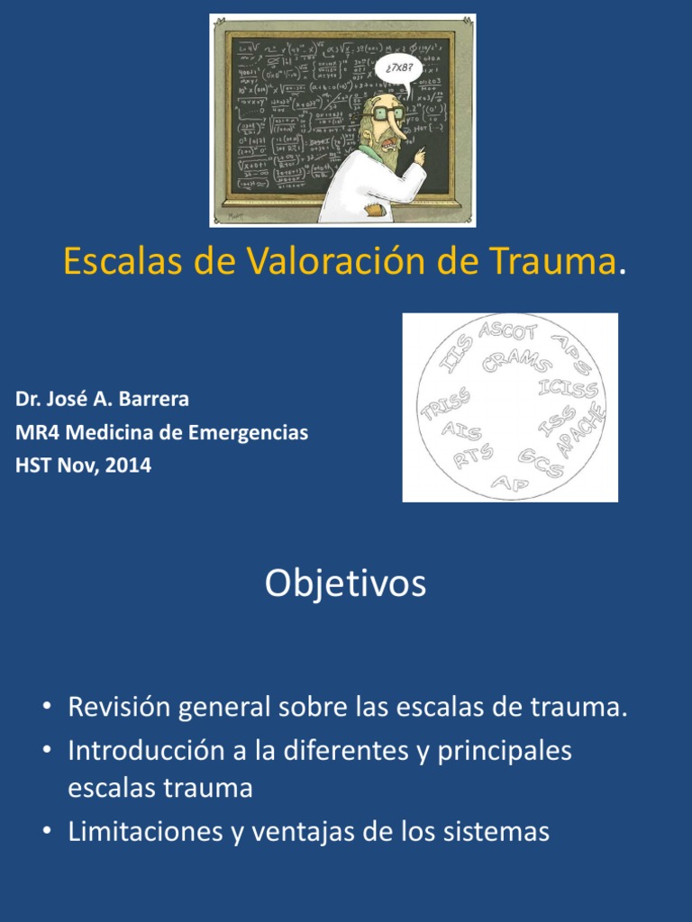 Escalas de Valoración de Trauma | PDF | Lesión | Traumatologia