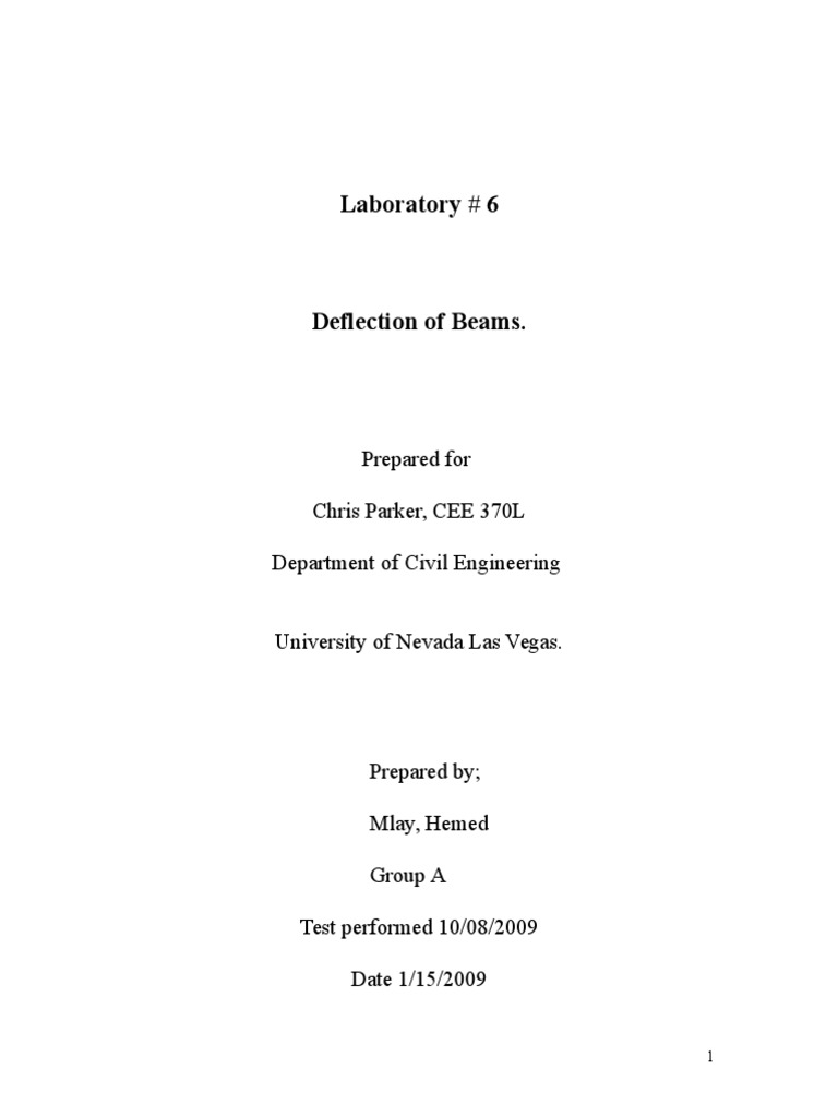 Deflection Lab | PDF | Beam (Structure) | Bending