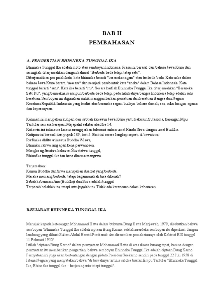 Bhinneka Tunggal Ika Sebagai Semboyan Negara | PDF