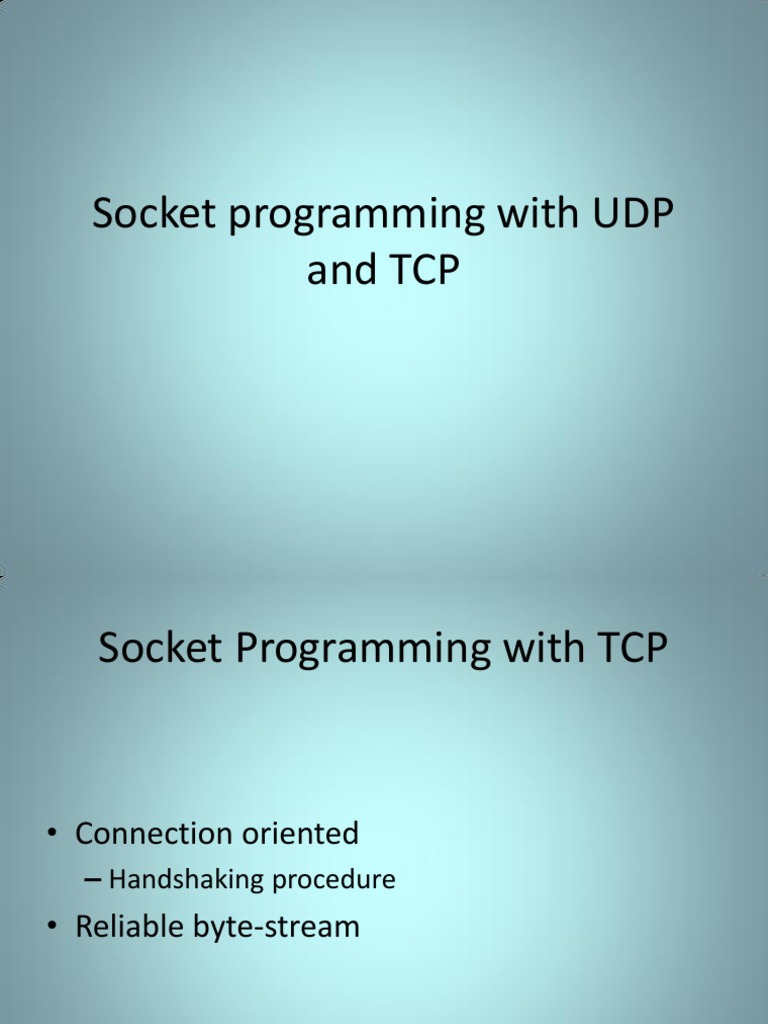 Socket Programming With UDP and TCP | PDF | Network Socket | Transmission Control Protocol