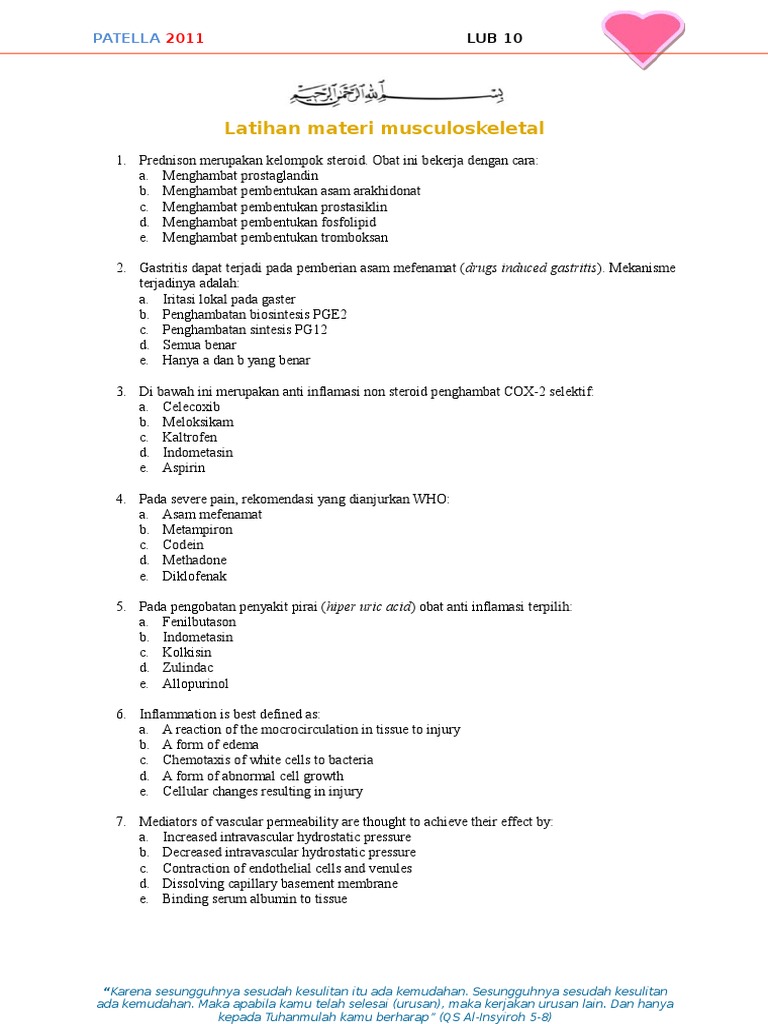 Soal Blok Muskuloskeletal | PDF