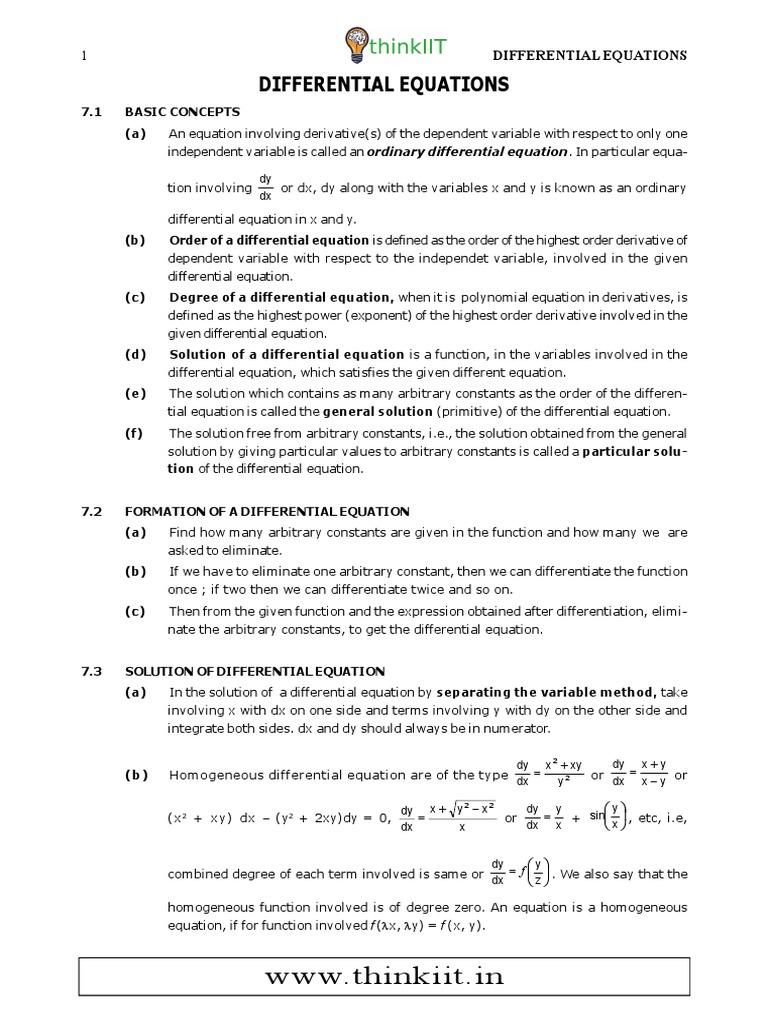 9 Differential Equations | PDF | Derivative | Physical Quantities