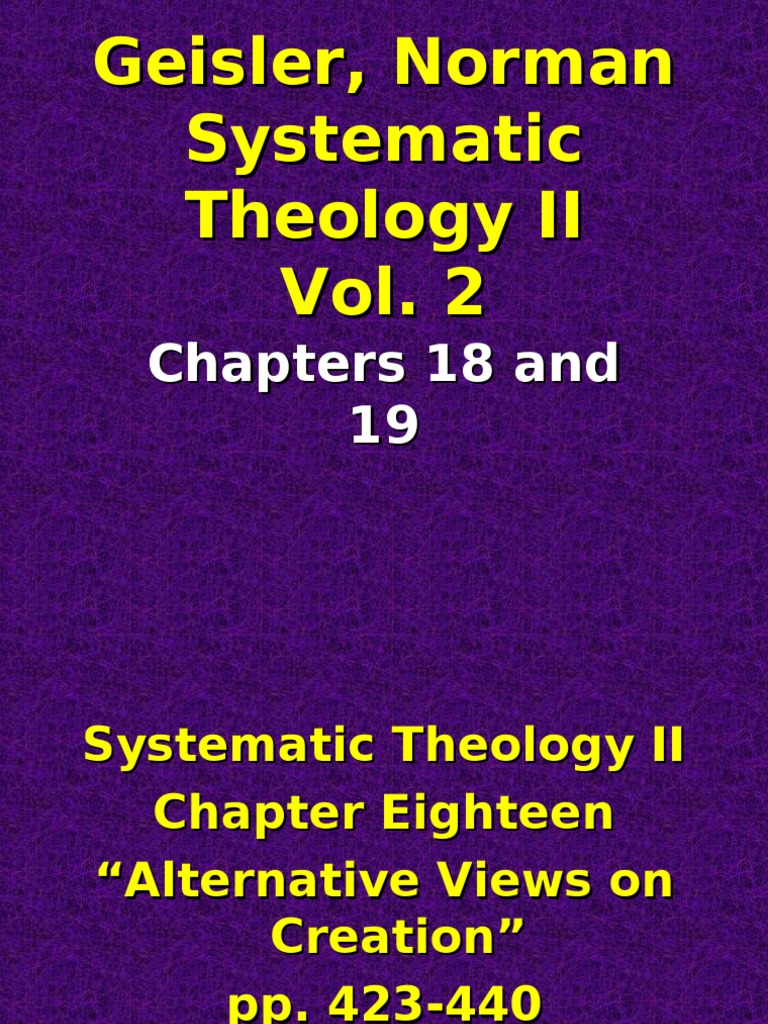 Geisler Vol 2 Chaps 18 and 19 | PDF | Genesis Creation Narrative ...