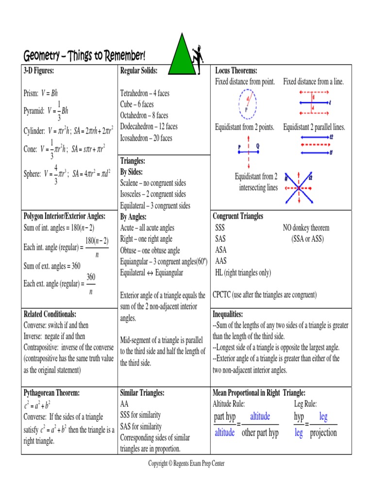 Formula Sheet Geometry | PDF | Triangle | Circle