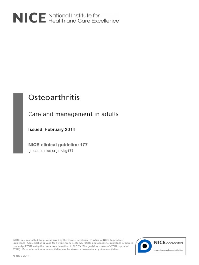 OA - NICE Guidelines 2014 | PDF | Osteoarthritis | Analgesic