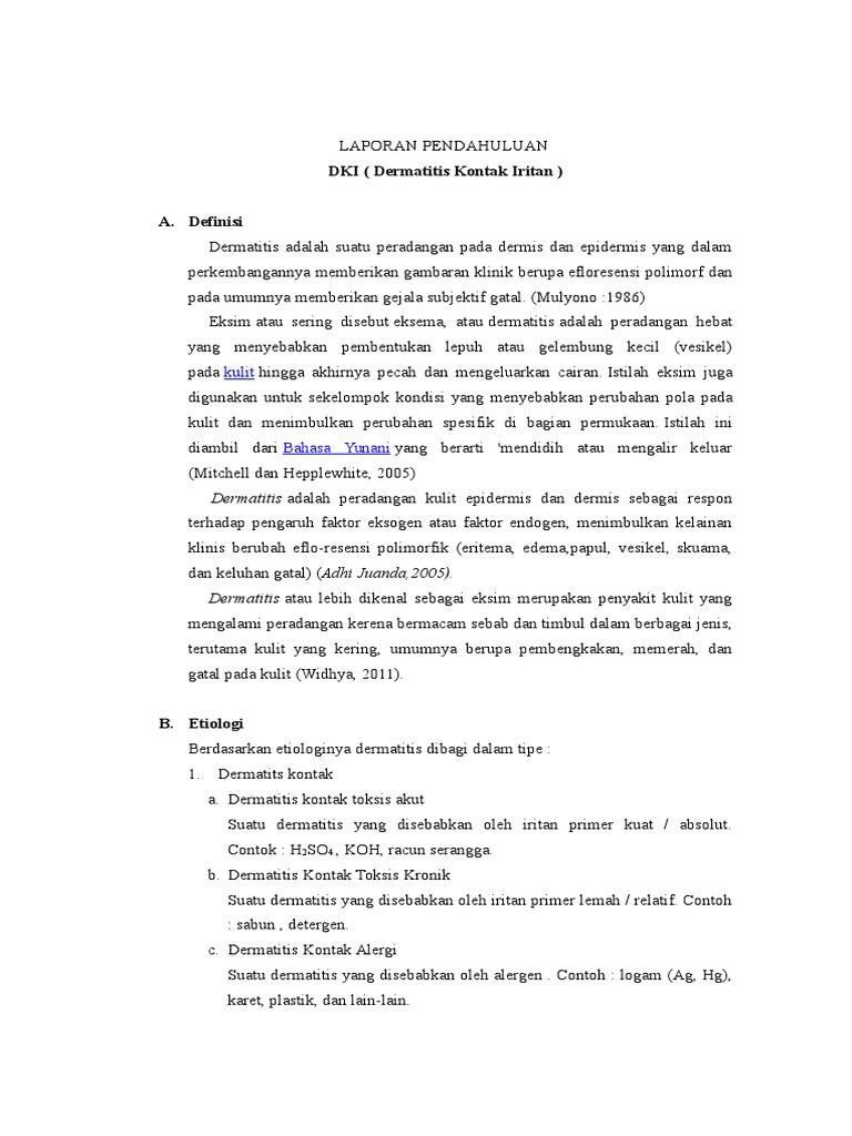 LP Dermatitis Kontak Iritan | PDF