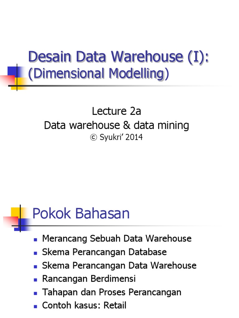 Desain - Data Warehouse | PDF | Komputer