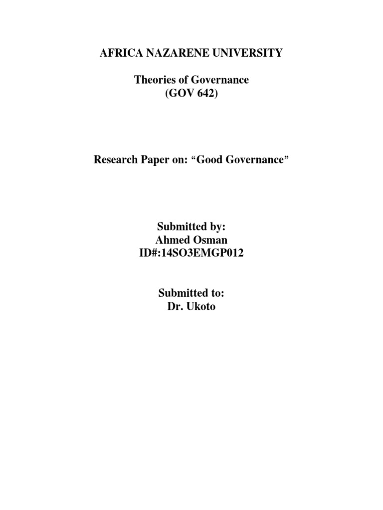 Assignment 3 | PDF | Good Governance | Governance