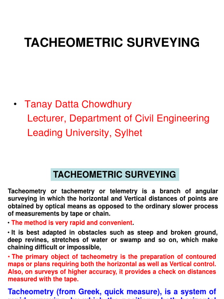 Tacheometric Surveying | PDF | Surveying | Electromagnetic Radiation