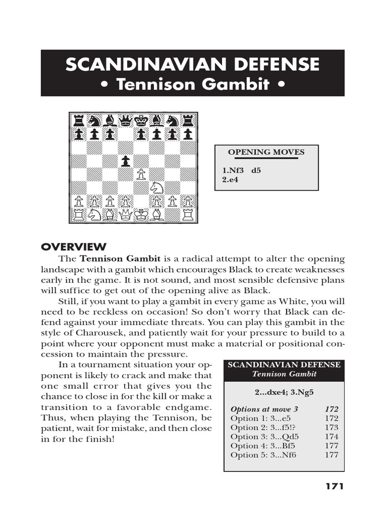 Tennison Gambit in Scandinavian Defense | PDF | Chess Openings ...