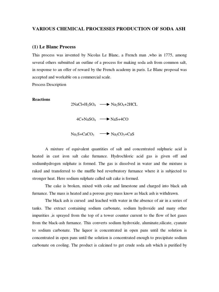 Soda Ash Production | PDF | Sodium Carbonate | Sodium Hydroxide