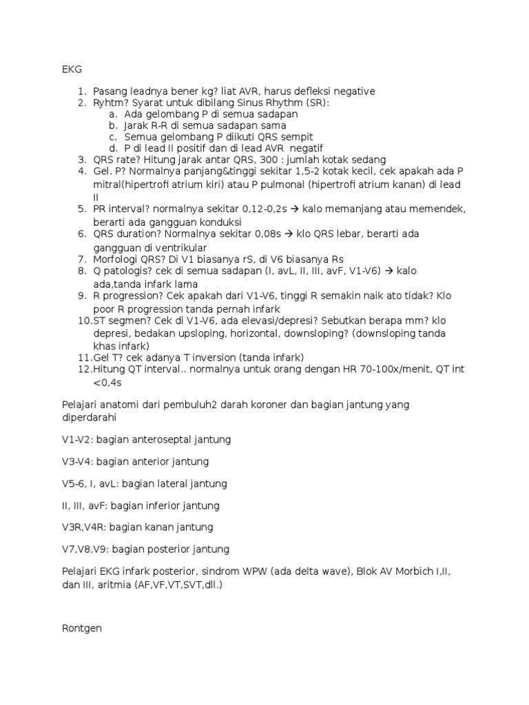 Cara Baca EKG & Rontgen | PDF