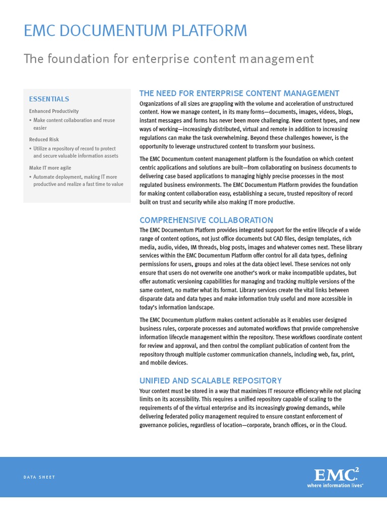 h2810 Documentum Platform Ds | PDF | Cloud Computing | Digital Technology